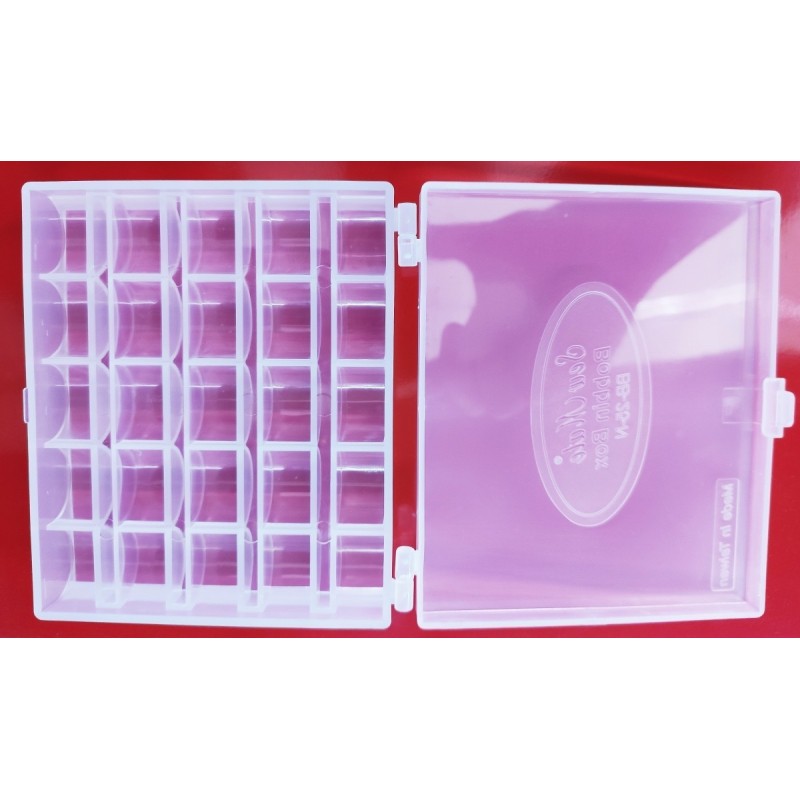 BOBBIN BOX PLASTIC TRANSPARENT